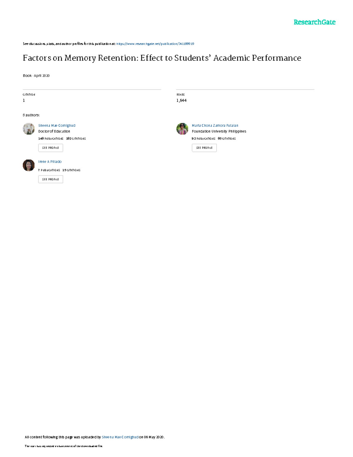 Factorson Memory Retention Effectto Students Academic Performance - See ...
