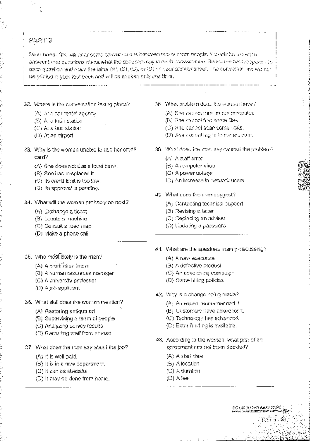 TEST 5 - Listening Comprehension Questions and Answers - Studocu