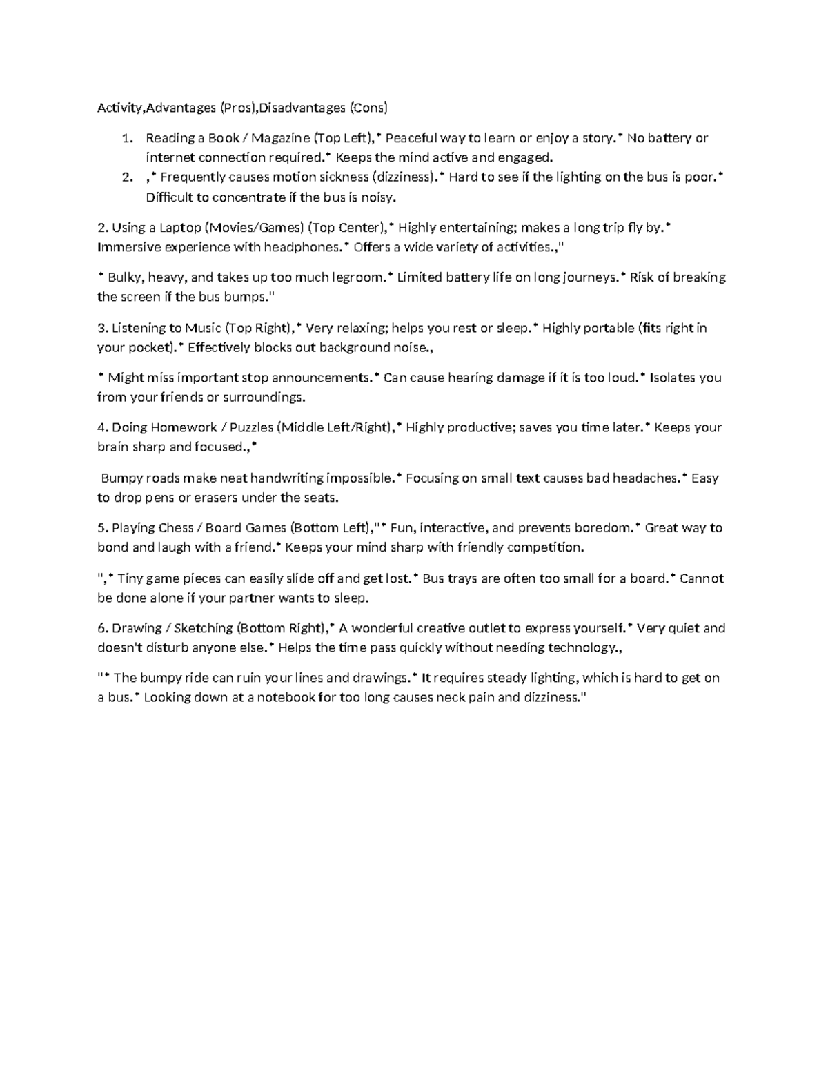Pros and Cons of Activities During Travel: A Comprehensive Guide - Studocu