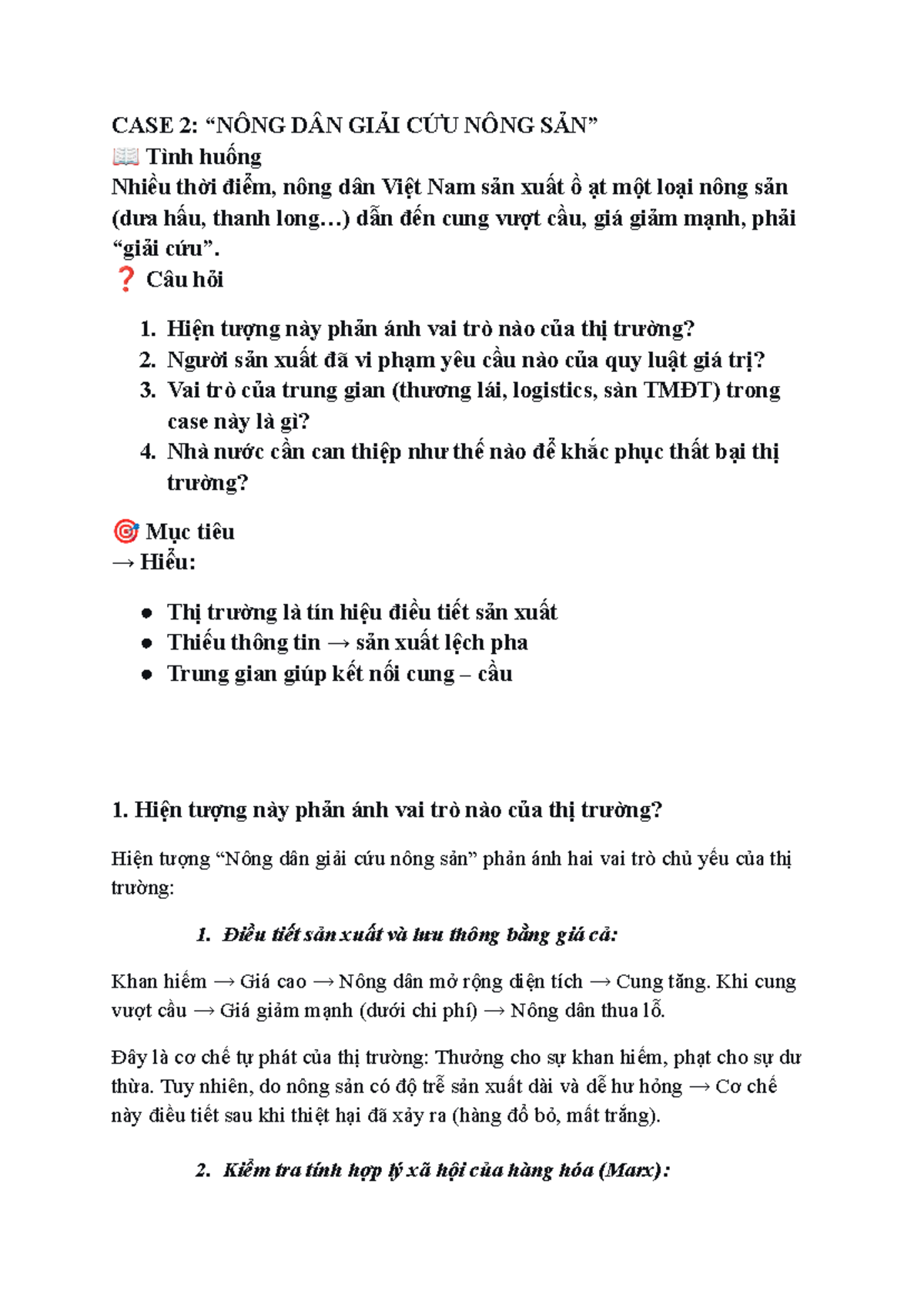 KTCT NHÓM CASE 2: Phân Tích Vai Trò Thị Trường Trong Nông Nghiệp Việt ...