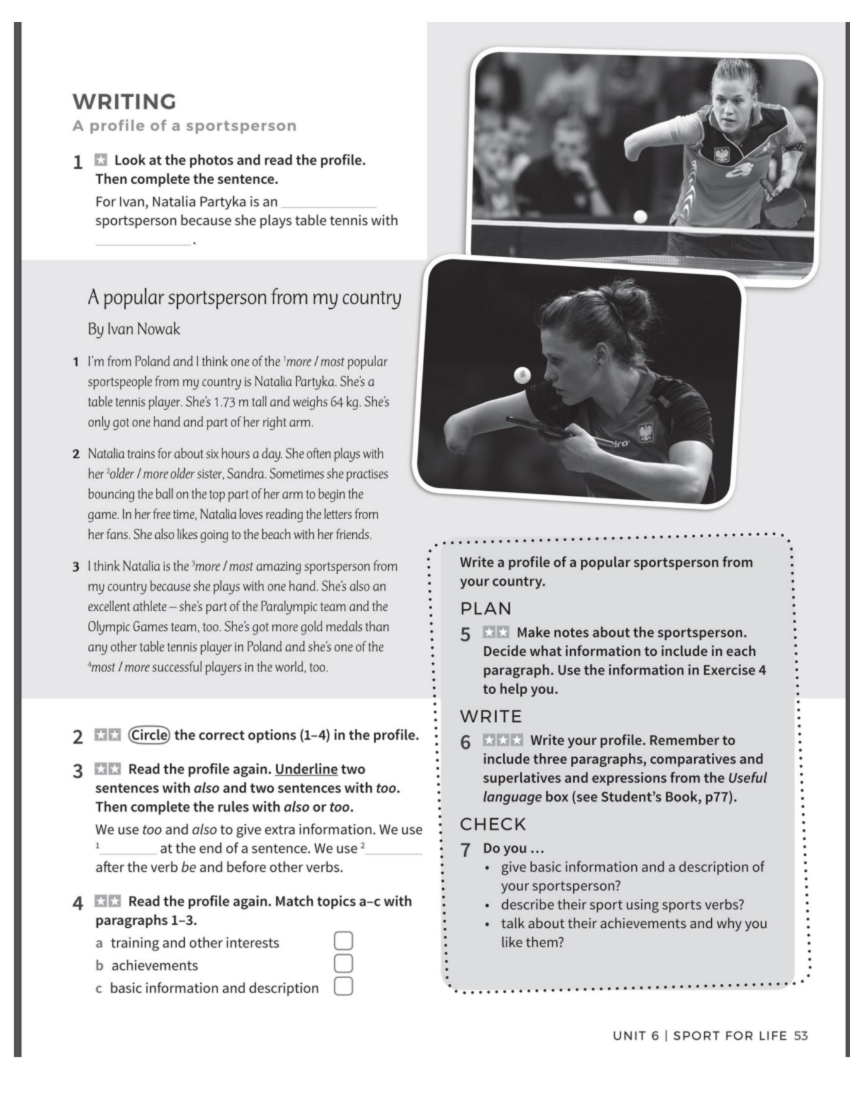 Profile Writing: A Sportsperson - A1 & A2 Worksheet - Studocu