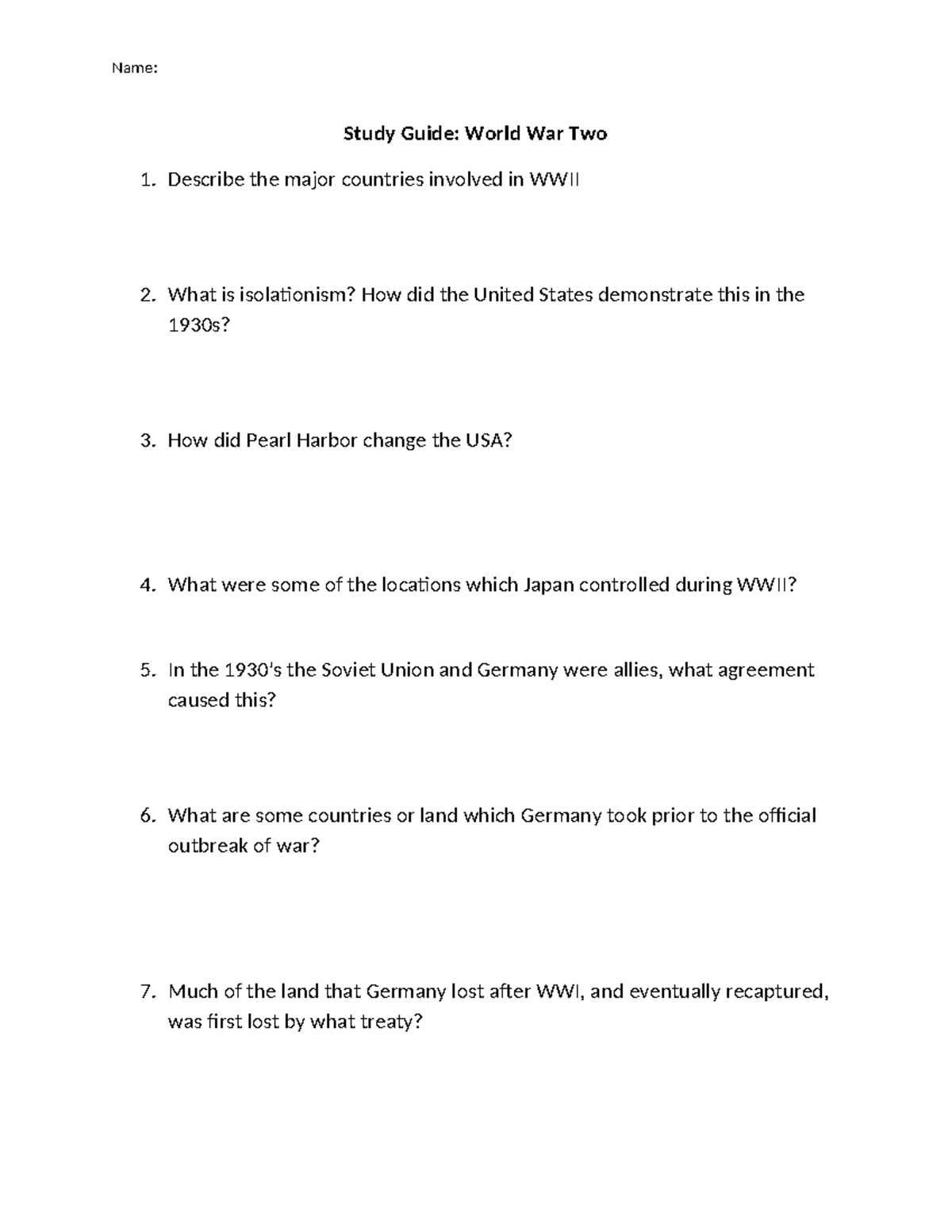 HIST 201: Comprehensive WWII Study Guide and Essay Topics - Studocu