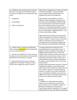 D296 Task 2- Unit of Study - Task 2: Plans Quality E-Learning Solutions ...