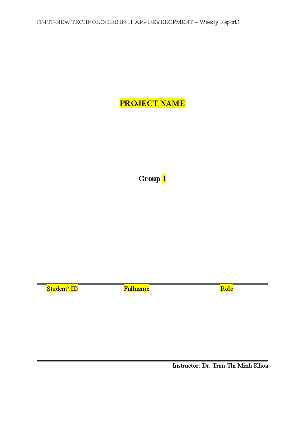 CNM IT App Development Weekly Report - Group 1 - Studocu
