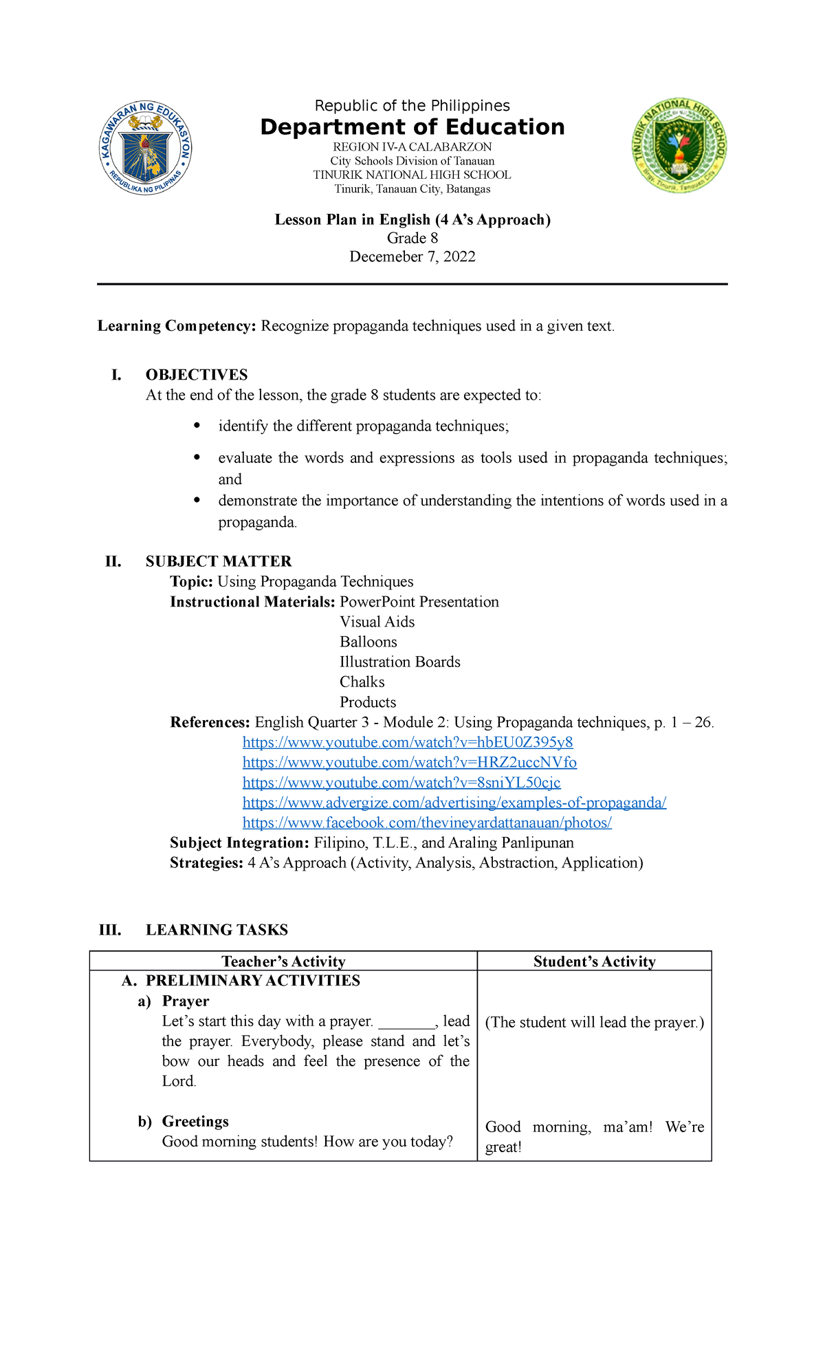 Using-Propaganda-Techniques Lesson-Plan Holistic-Rubric - Republic of ...