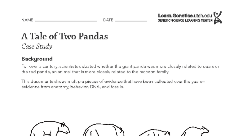 A Tale of Two Pandas: Evolutionary Case Study (BIO 101) - Studocu