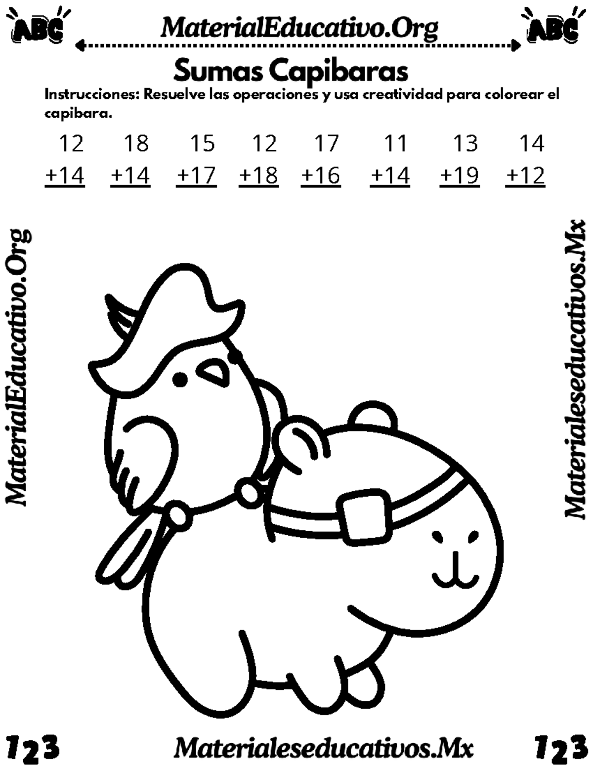 Capibara Matemático: Actividades Creativas y Operaciones 2° Grado - Studocu