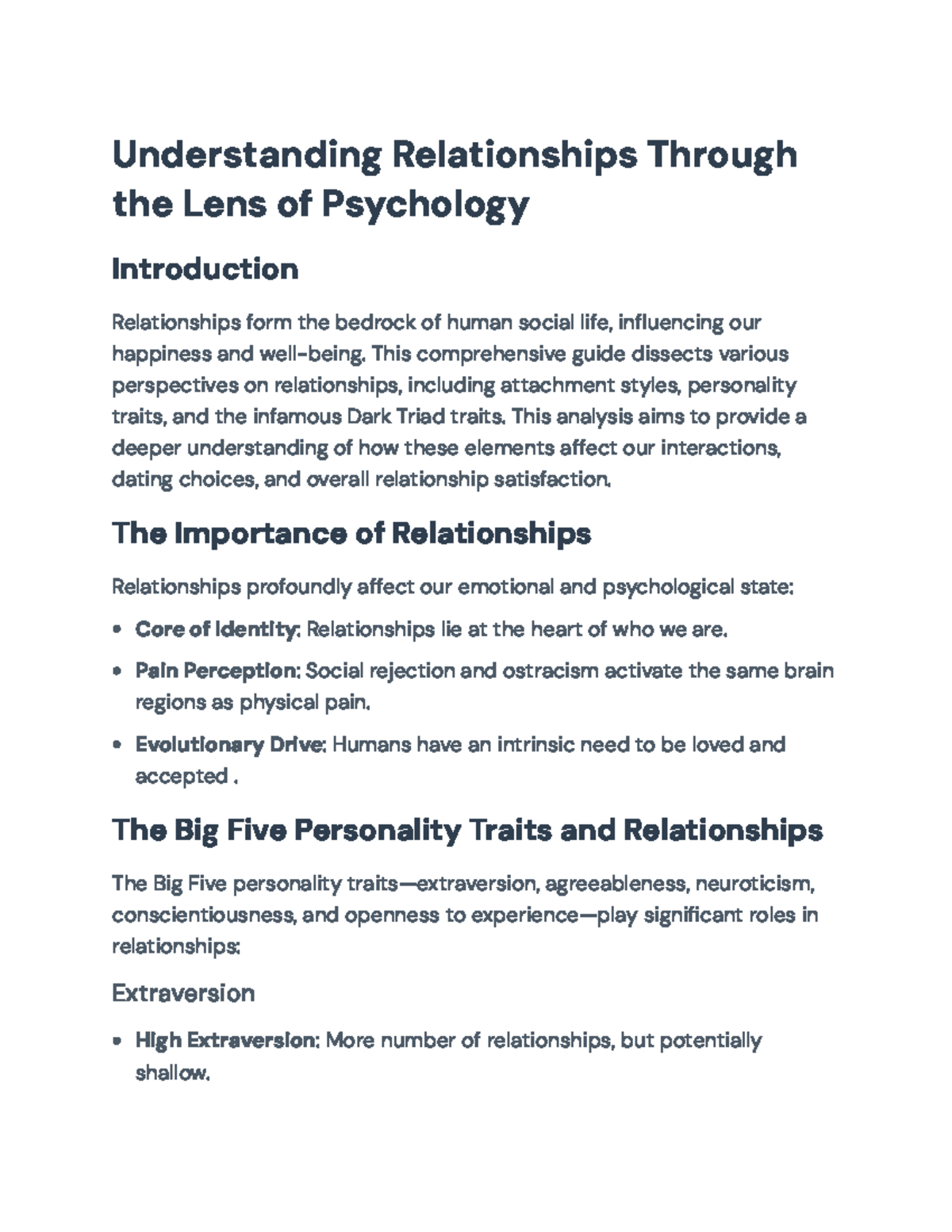 PSY 101: Understanding Relationships Through Personality & Attachment ...