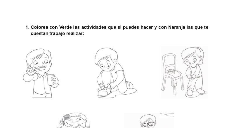 PNCE - lfkfkf - español - Colorea con Verde las actividades que si ...