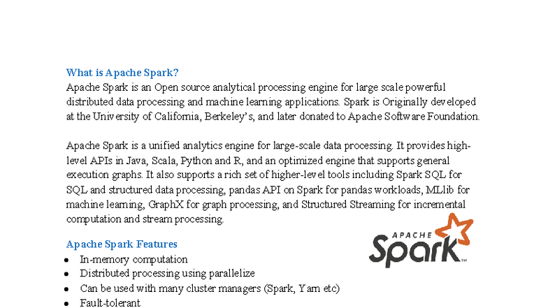 BDA - Comprehensive Guide to Apache Spark and RDD Operations - Studocu