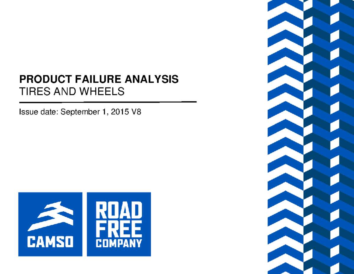 Product Failure Analysis: Tires & Wheels (V8) - Sept 2015 Report - Studocu