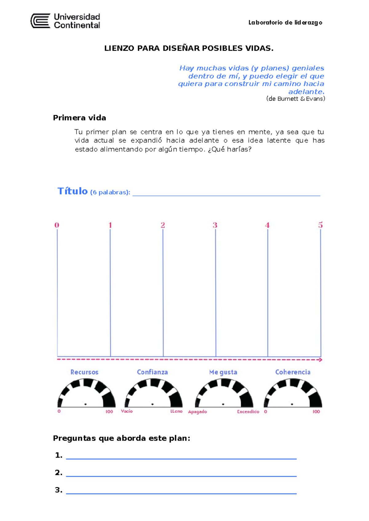 Lienzo para Diseñar Posibles Vidas - Laboratorio de Liderazgo - Studocu