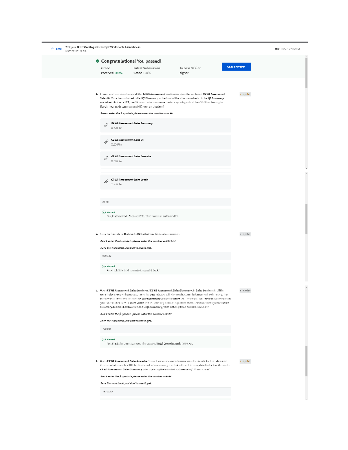 C2 W2 Practice Quiz 6: Skills in Multiple Worksheets & Workbooks - Studocu