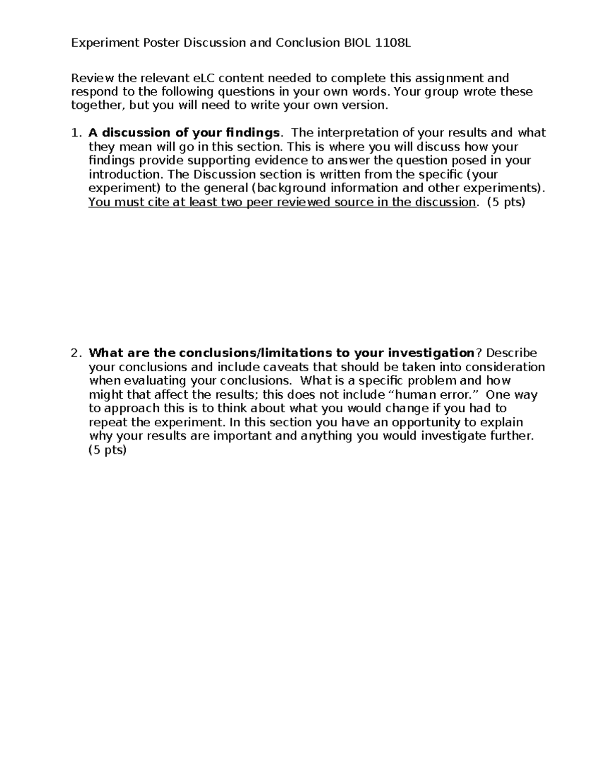 Makeup Experiment Poster Discussion & Conclusions BIOL 1108L - Studocu