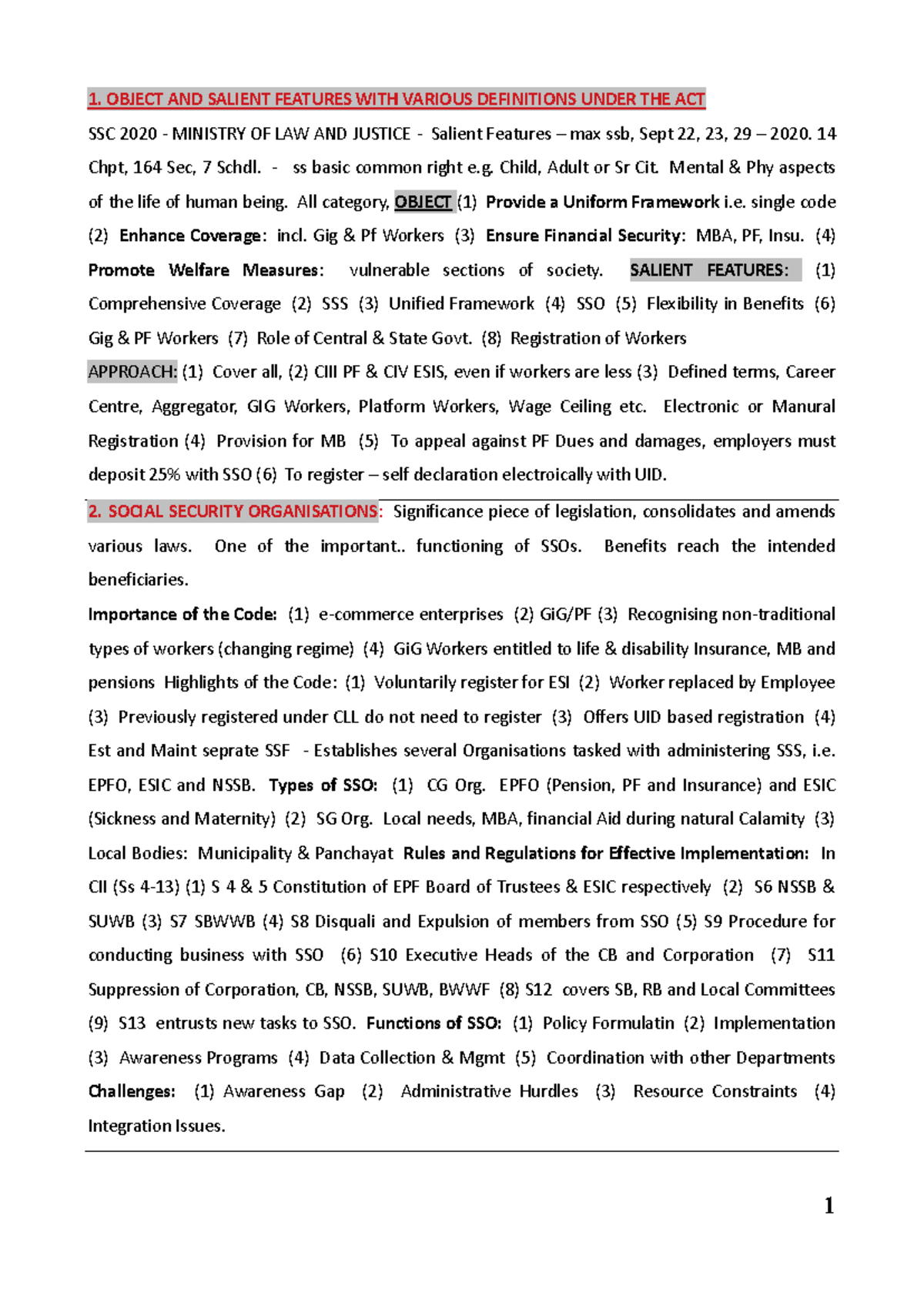 Labour Laws: Key Features and Provisions - SSC 2020 Syllabus Notes ...