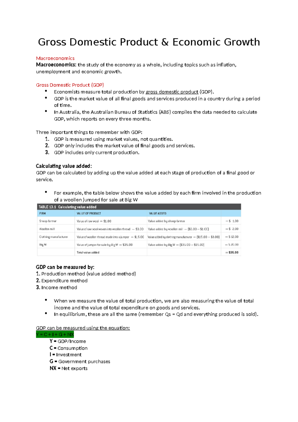 Macroeconomics: GDP & Economic Growth Overview (ECO101) - Studocu