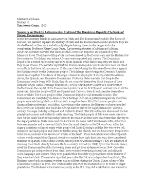 History 10-Documentary 1 summary and analysis Summary on Black in Latin ...