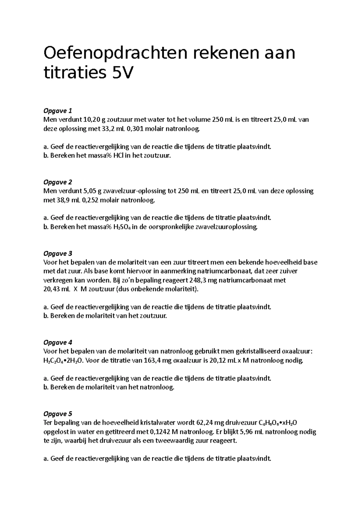 Mol-schema - schema mol rekenen - Scheikunde - M = massa (g) ρ ...