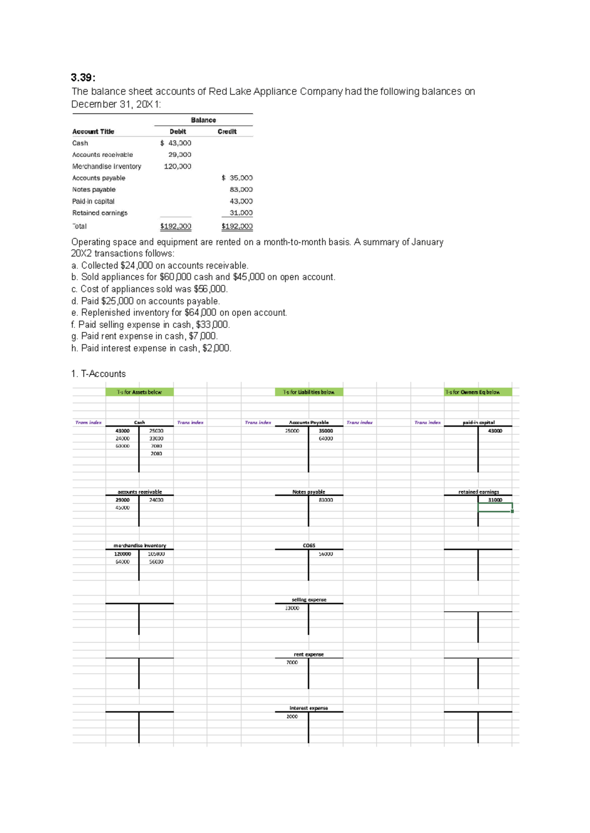 Financial Accounting Exercises: Balance Sheet & Transactions Analysis ...