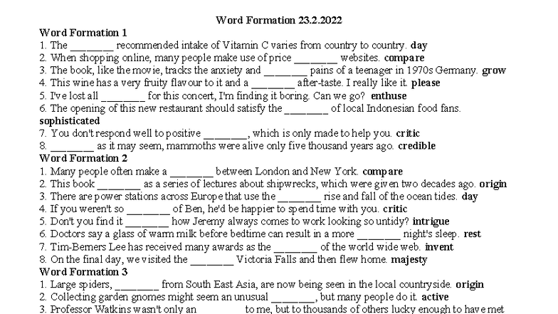 Word-Formation-23 - word formation - Word Formation 23. Word Formation ...