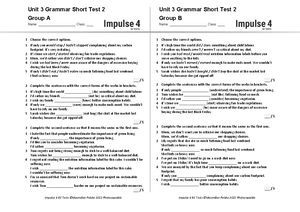 Unit 4 Vocabulary Short Test 1 A+B - Impulse 4 B2 Tests ©Macmillan ...
