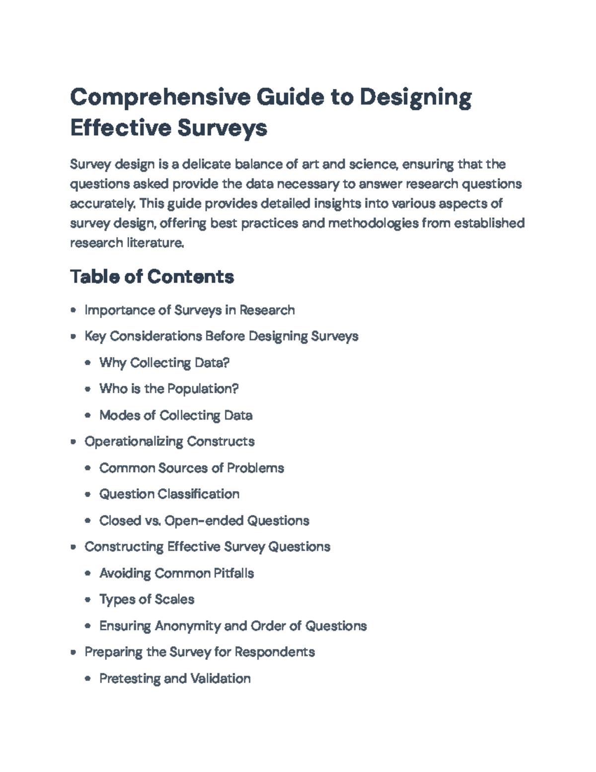Designing Effective Surveys: A Comprehensive Guide for Researchers ...