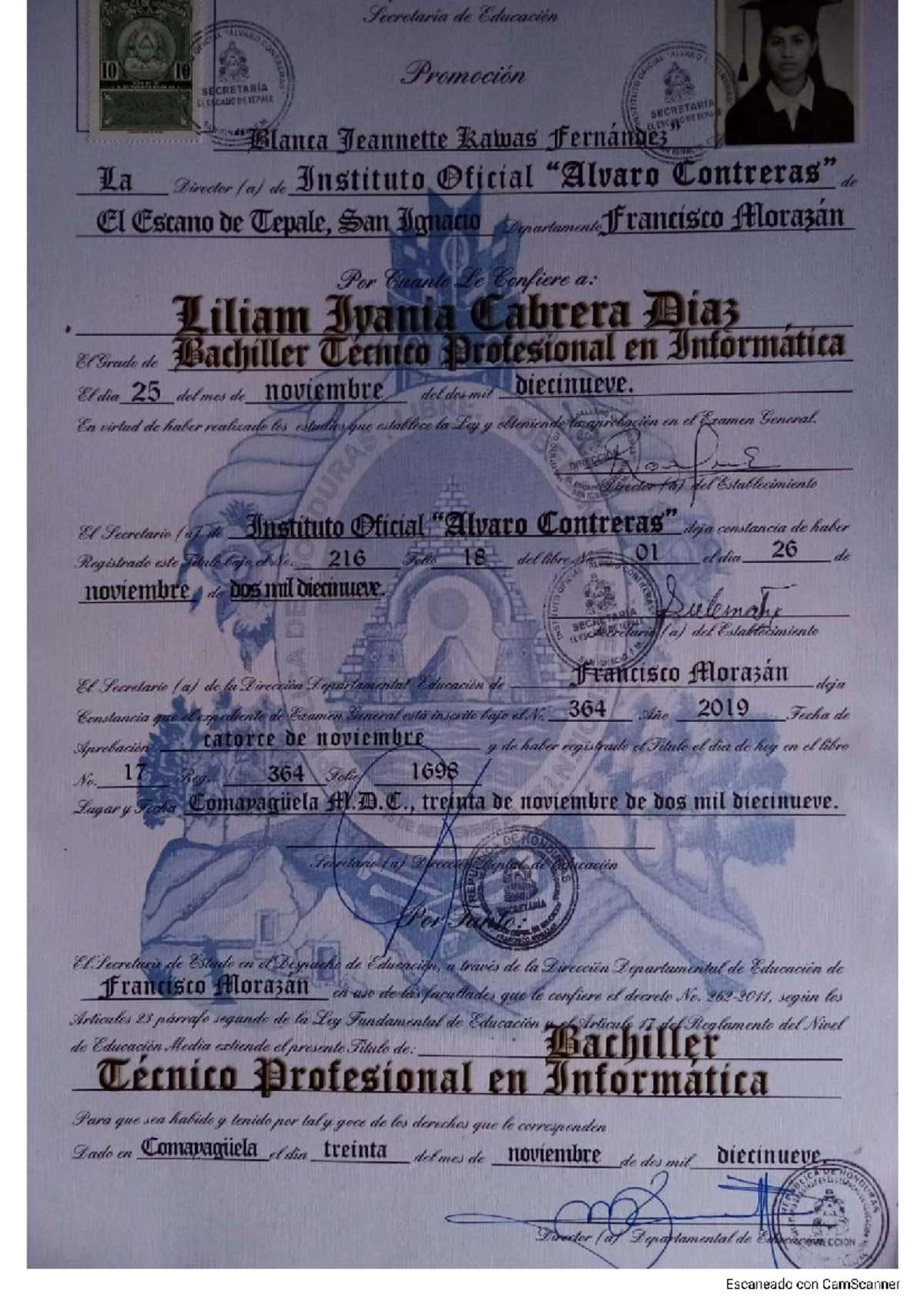 Título: Título de Bachiller Técnico Profesional en Informática - 2019 ...