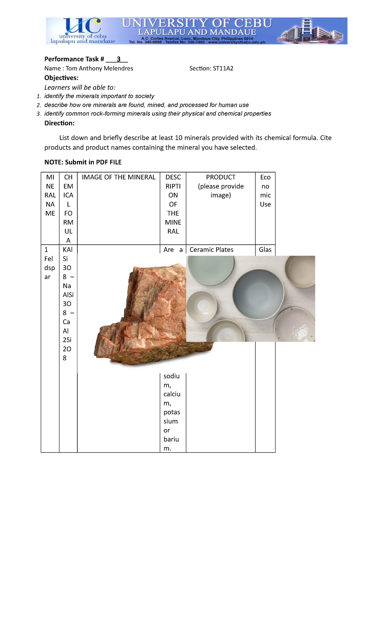 PT-3-SCI-1.2 Exploring Essential Minerals: Uses & Chemical Properties ...