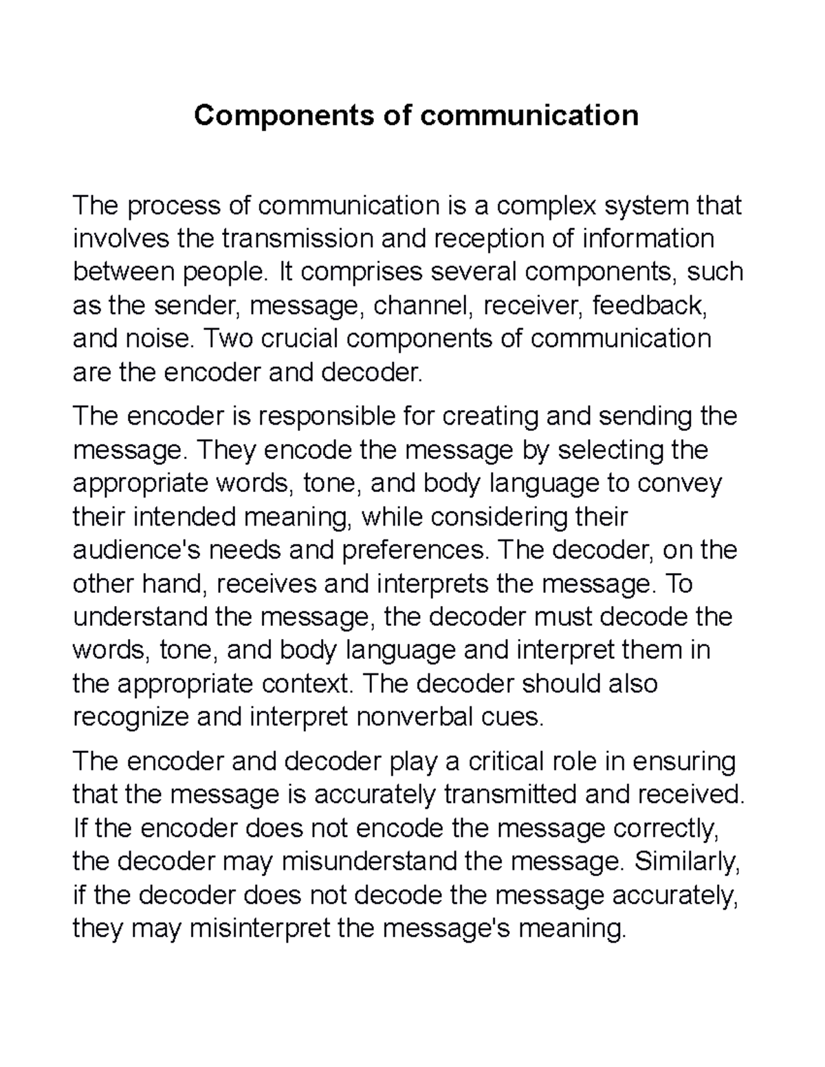 Communication Components: Senders, Receivers, and Messages Explained ...