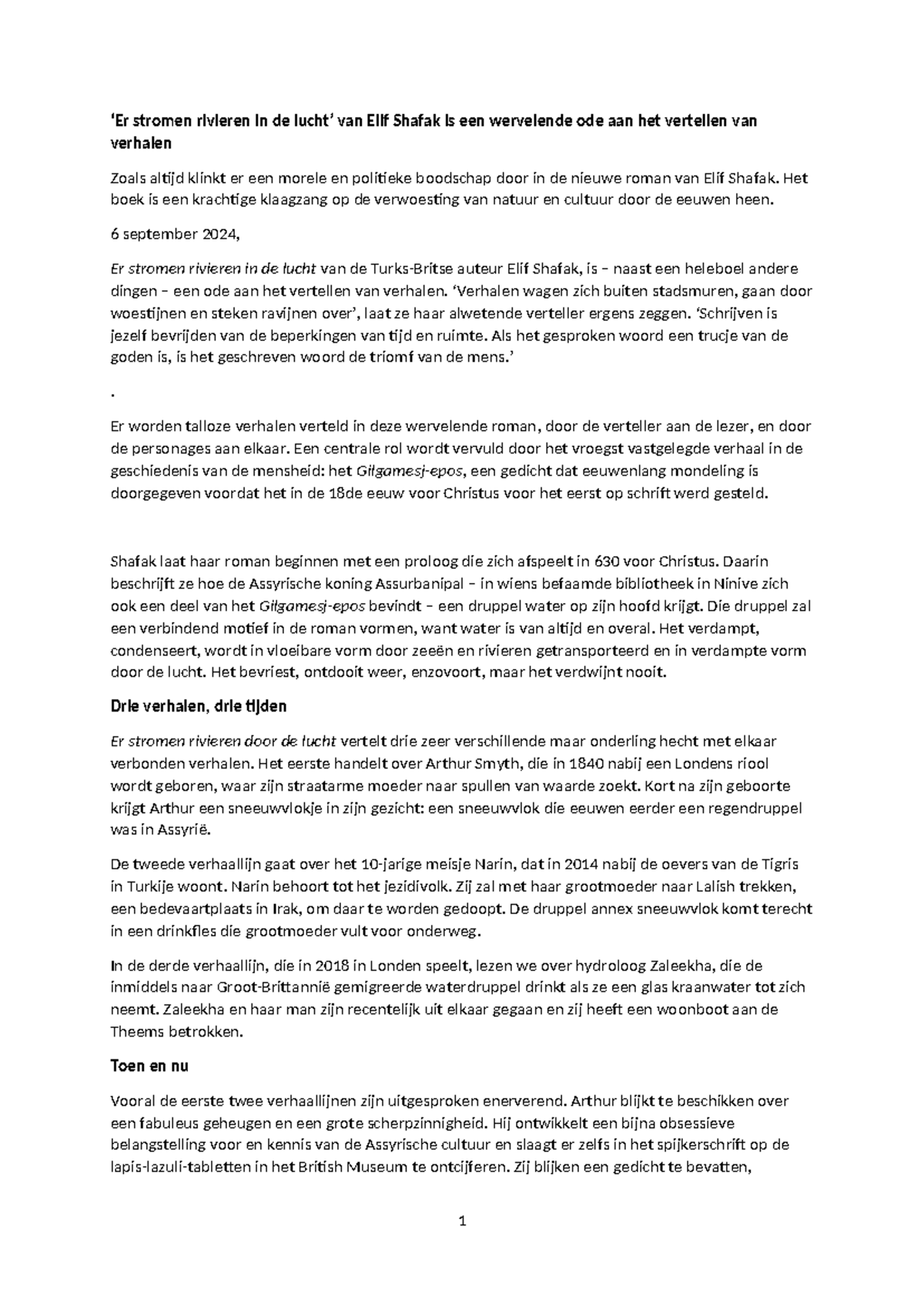 Er stromen rivieren in de lucht: Een Analyse van Elif Shafak's Roman ...