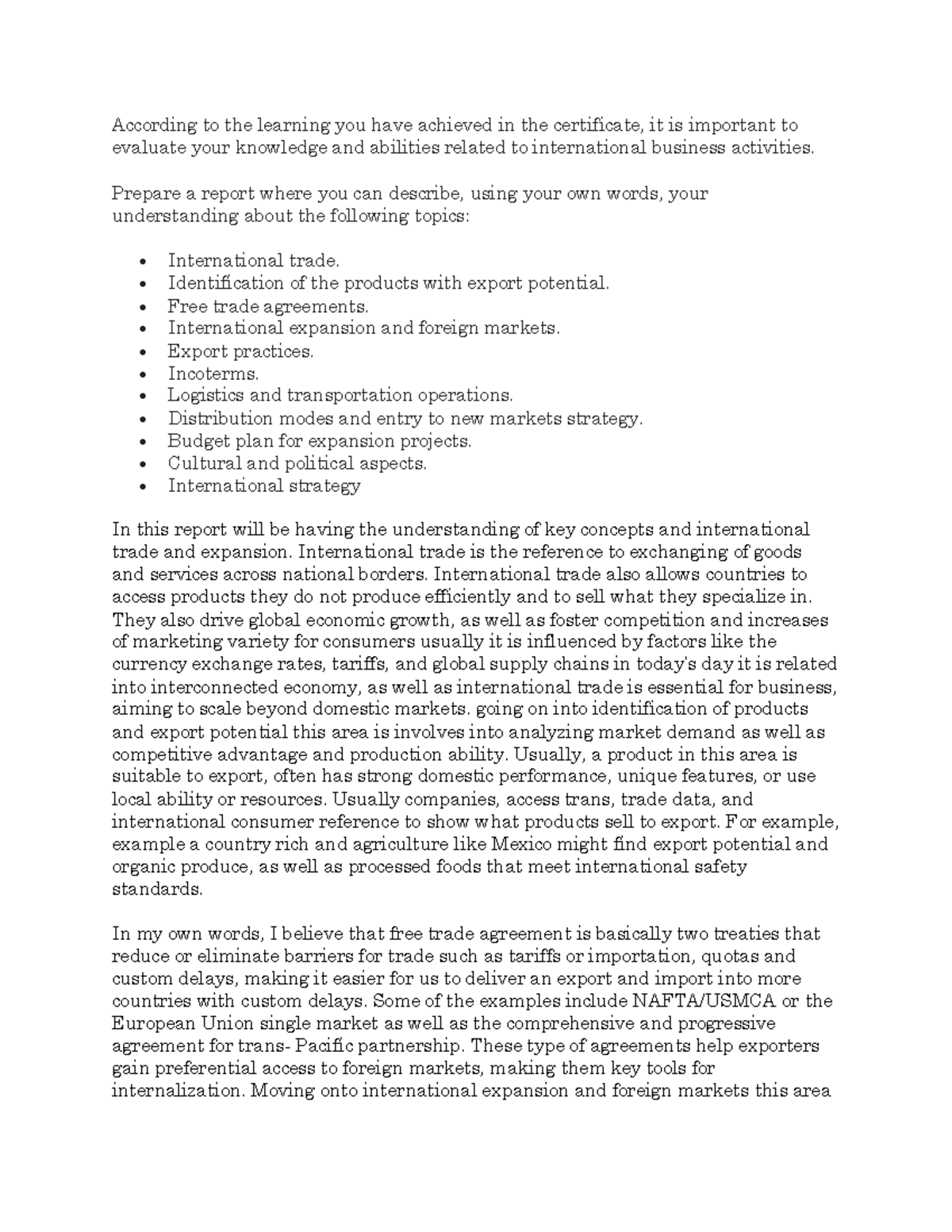 International Business Report: Key Concepts & Strategies (IB 101) - Studocu