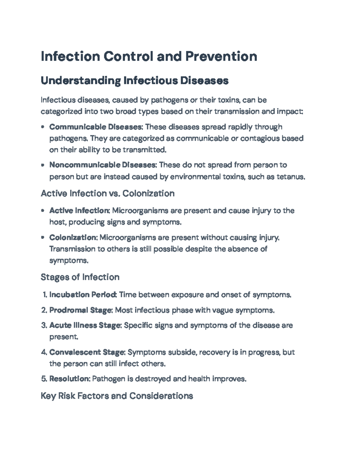 Infection Control and Prevention: Key Concepts for Healthcare (NUR 101 ...