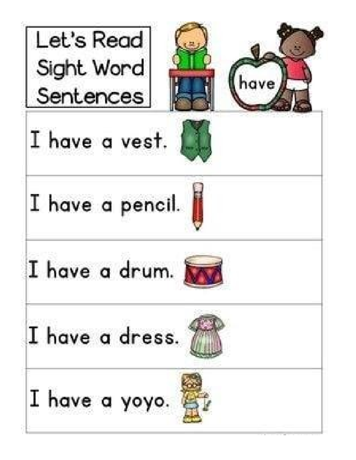 Sight Word Sentences Guide for Reading Skills Development - Studocu