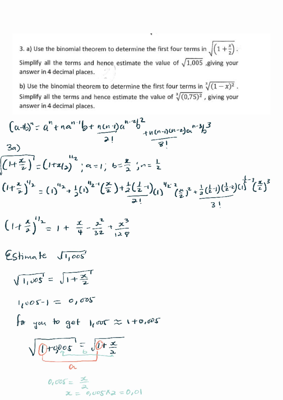 Estimation Using Binomial Theorem - MSTHS - Studocu