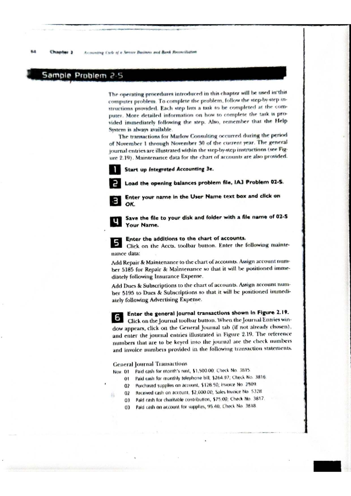 M Accounting Cycle of a Service Business & Bank Reconciliation (Chapter ...