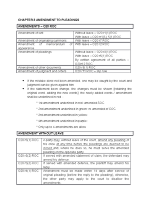 Civil Procedure II - Chapter 3 Amendments - CIVIL PROCEDURE II CHAPTER ...