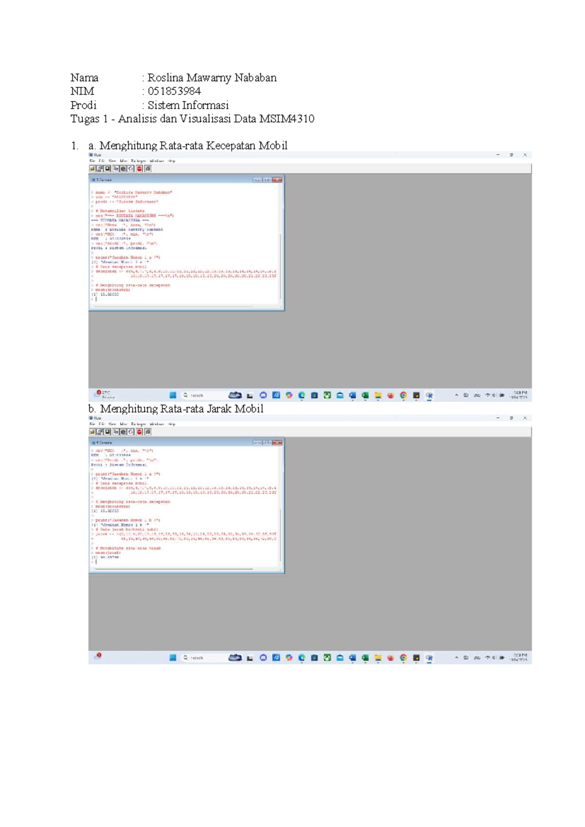 Tugas 1: Analisis dan Visualisasi Data MSIM4310 - Studocu