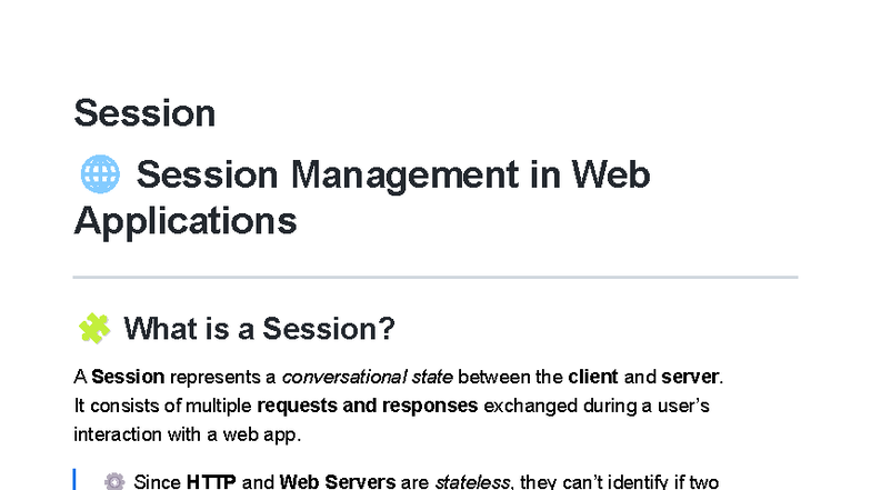 Session Management in Web Apps - WPT (Web Programming Technologies ...