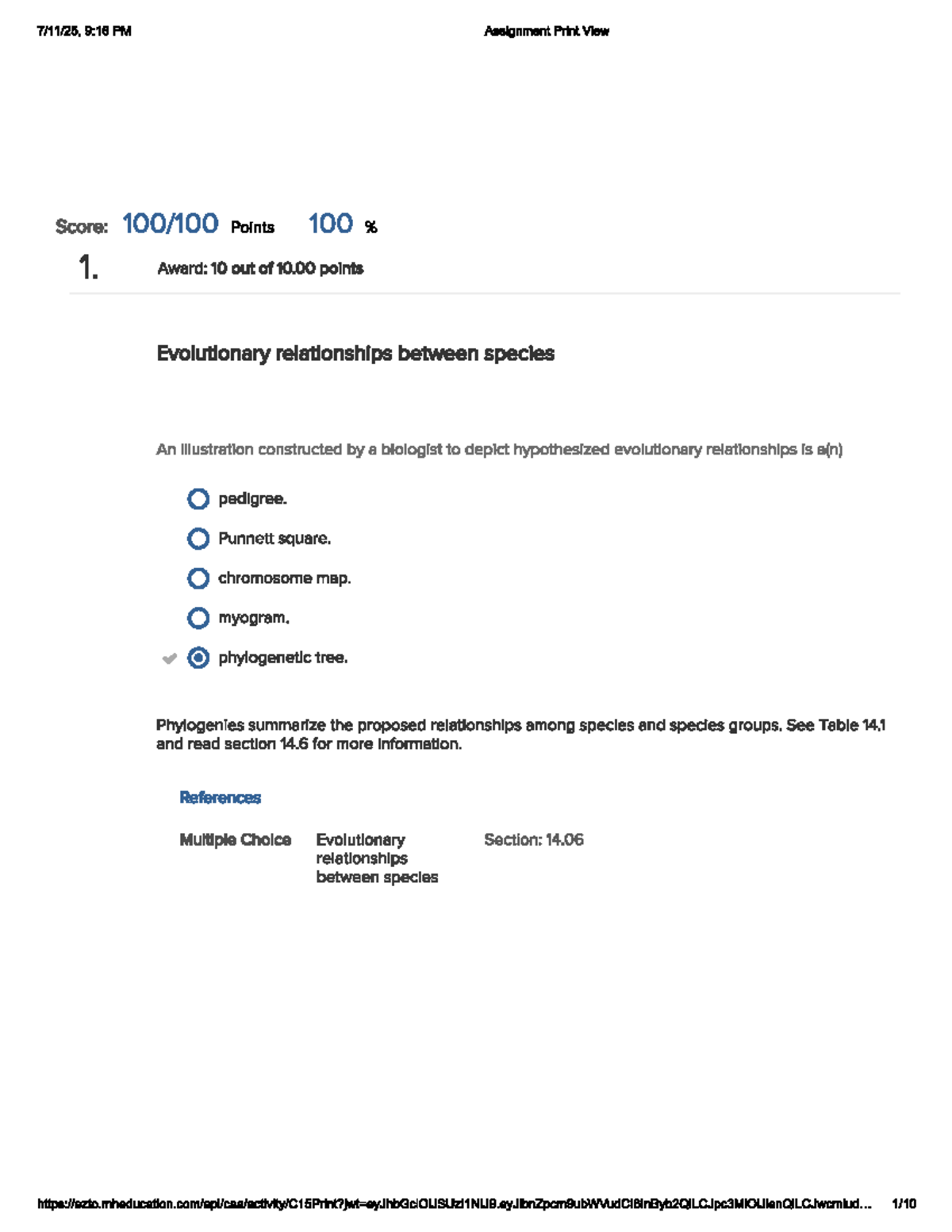 Ch 14 Quiz - Evolutionary Relationships and Processes - Studocu
