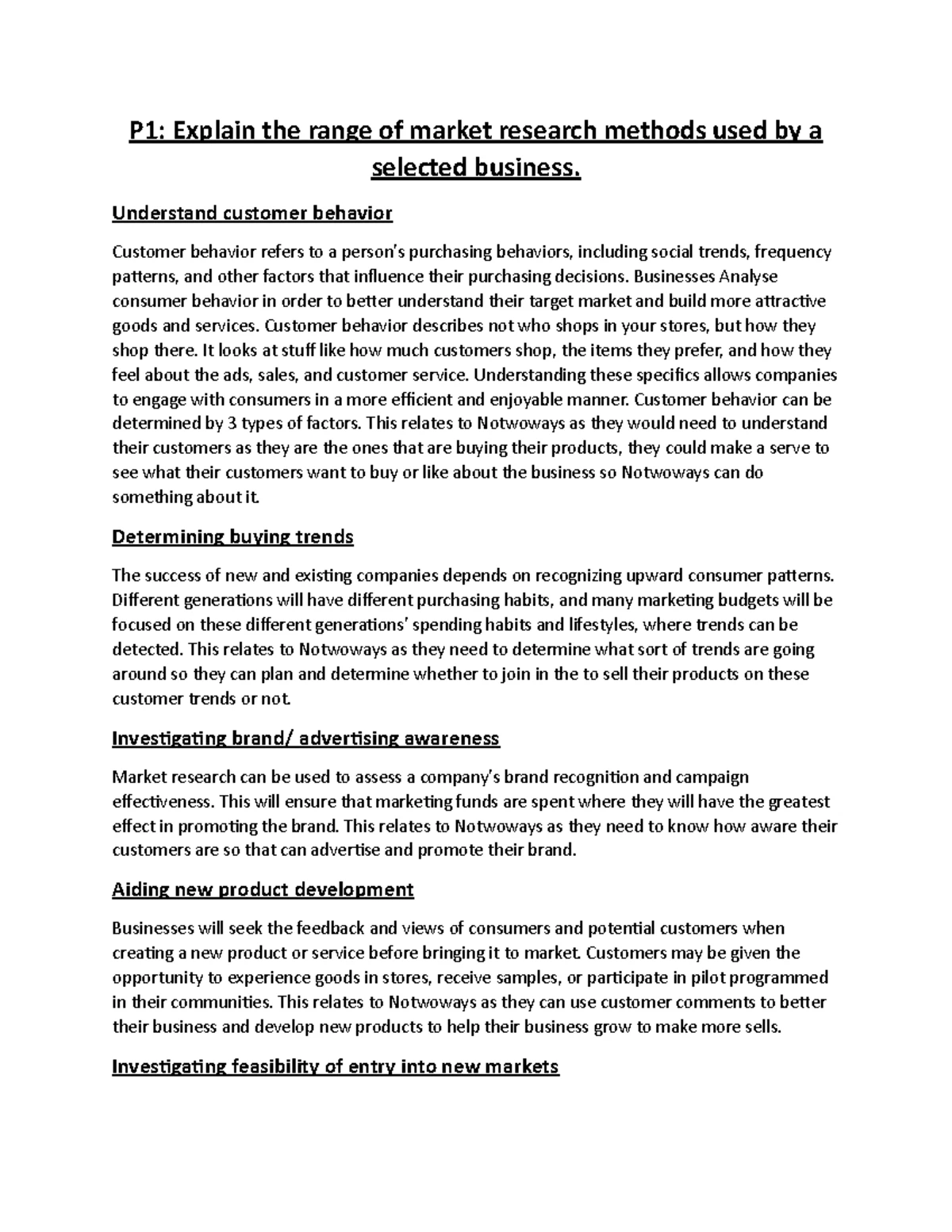 BTEC Business Studies unit 222 - BTEC Business Studies Level 3 Unit 22 ...