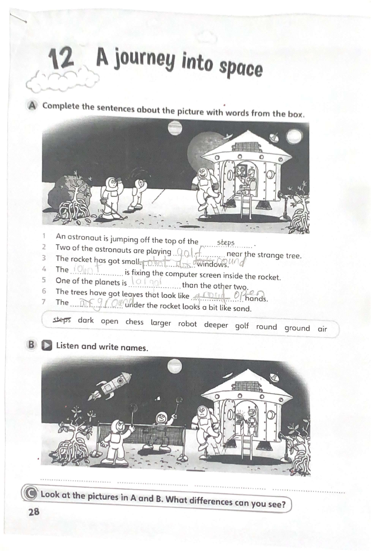 12 A Journey into Space: Complete the Sentences and Activities - Studocu