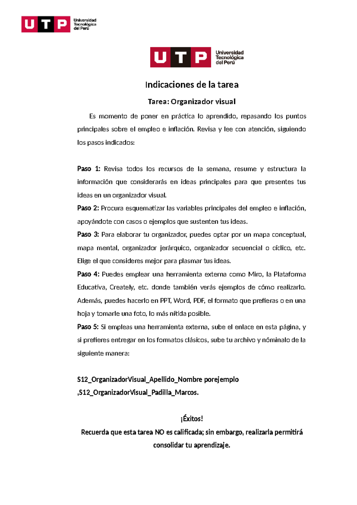 AC–S12: Tarea Organizador Visual sobre Empleo e Inflación - Studocu