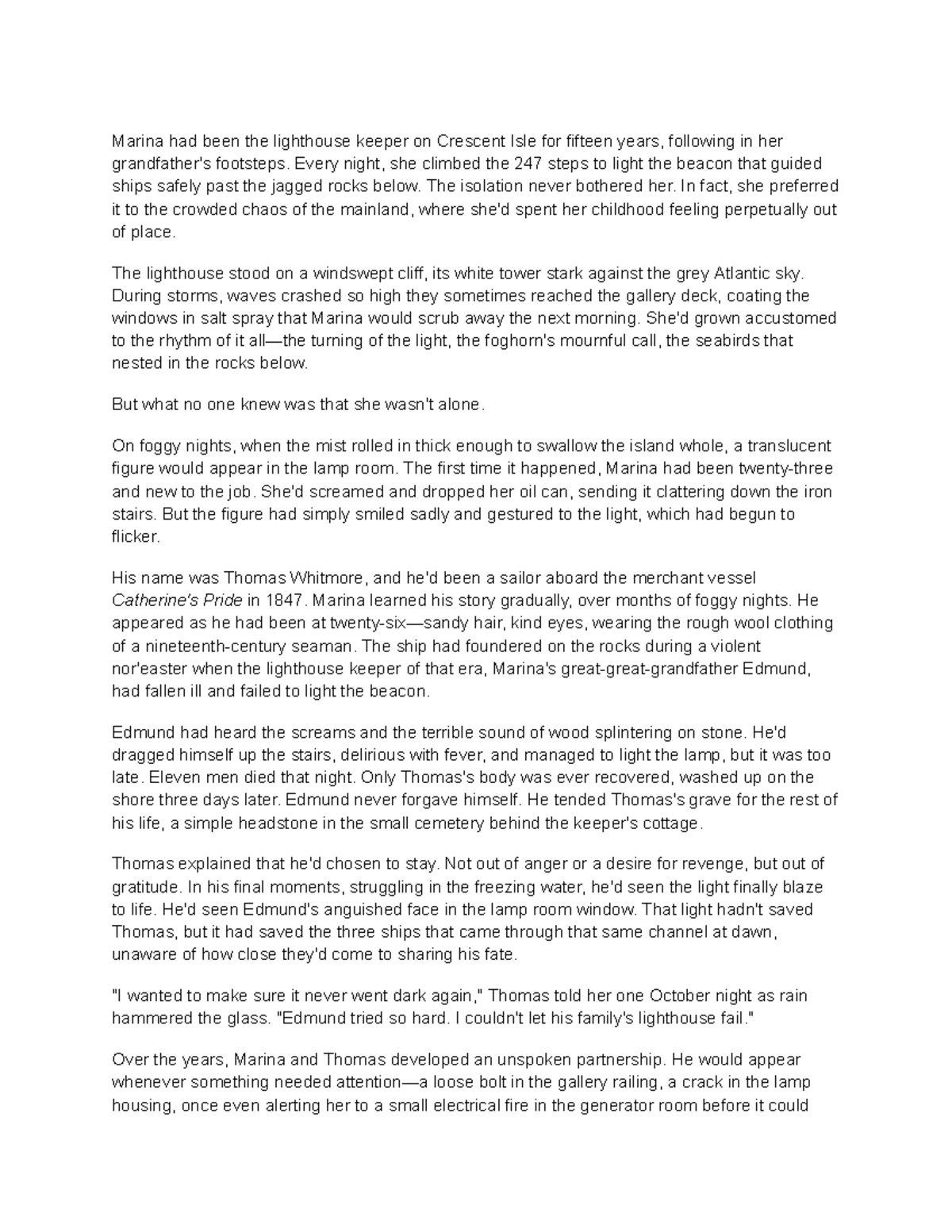 The Lighthouse Keeper's Secret: A Tale of Crescent Isle - Studocu