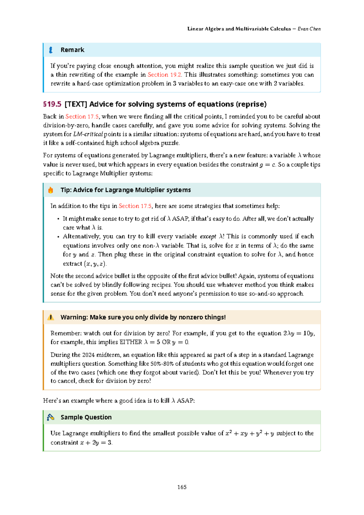 Calculus Notes Summary: Lagrange Multipliers & Systems of Equations ...