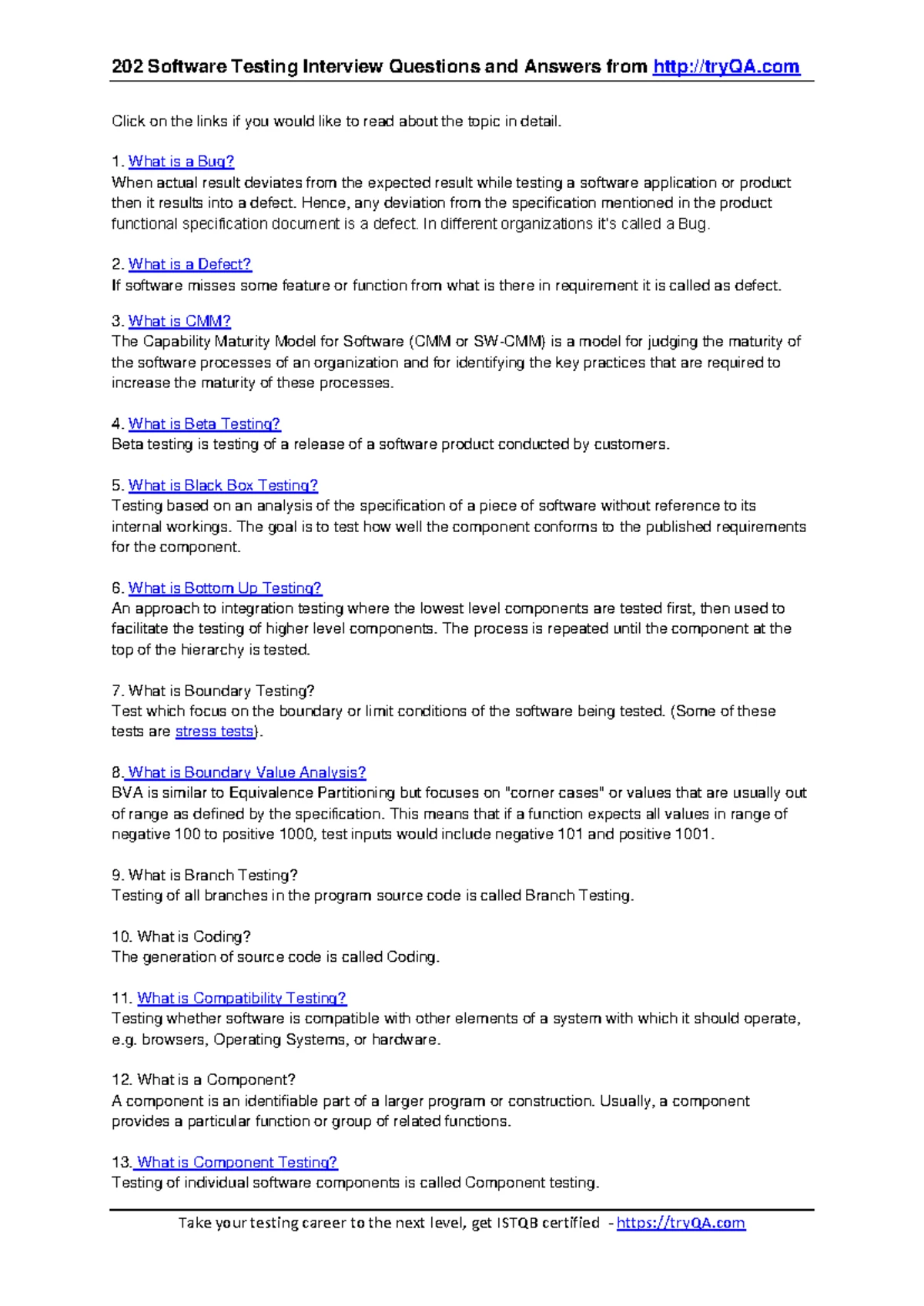 Qa interview questions answers - 1) What is the difference between the ...