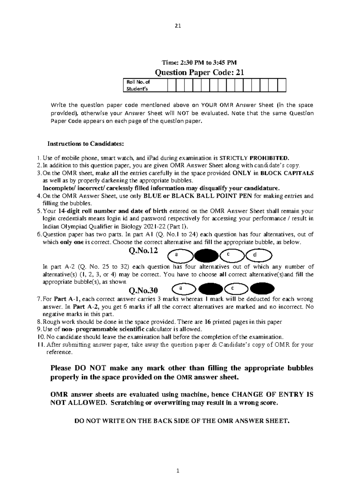 NSB 21 Question Paper: Instructions and Exam Guidelines - Studocu