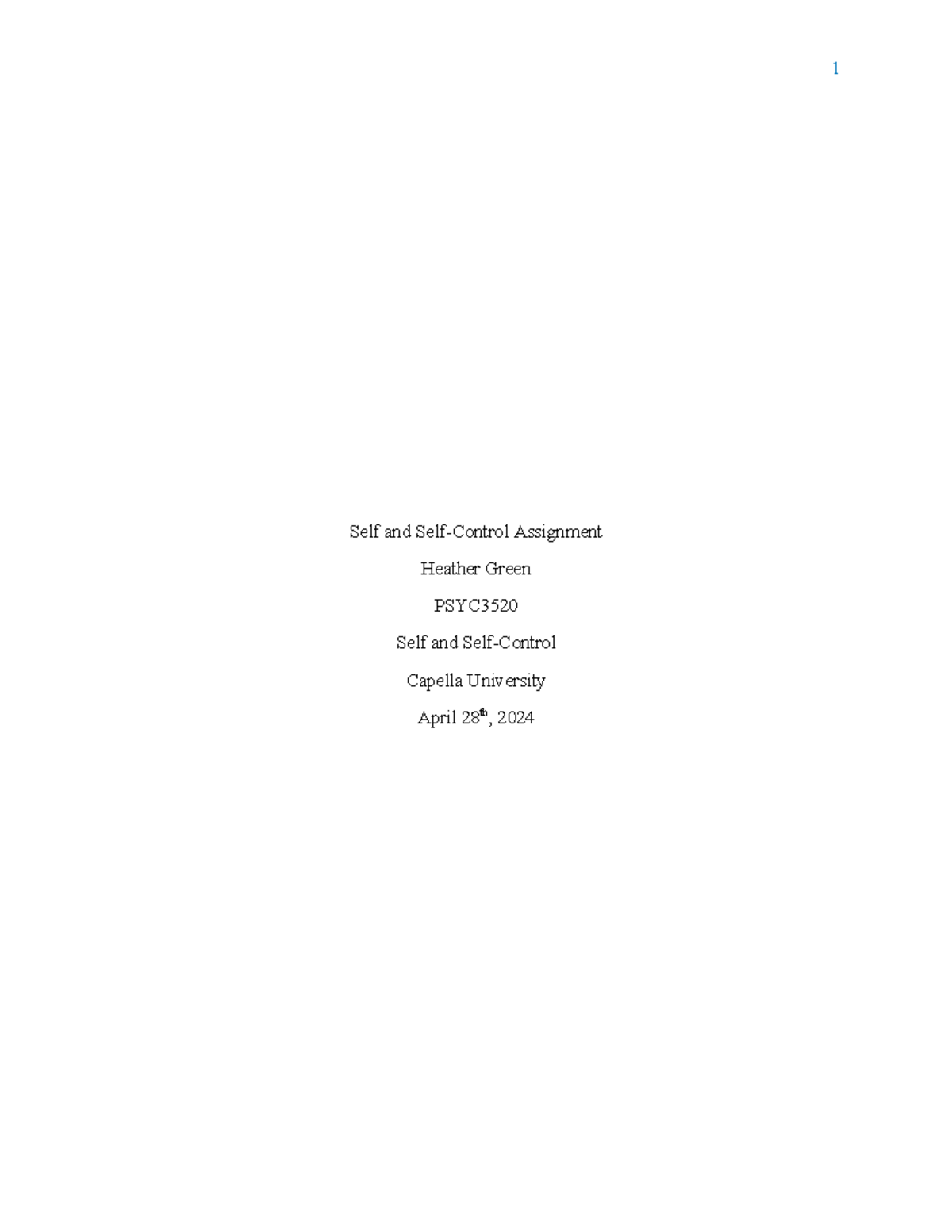 PSYC Self & Self-Control Case Study: Challenges & Insights - Studocu