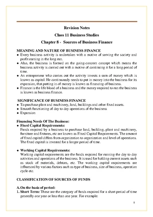 Class 11 Business Studies Chapter 2 - Revision Notes - Revision Notes ...