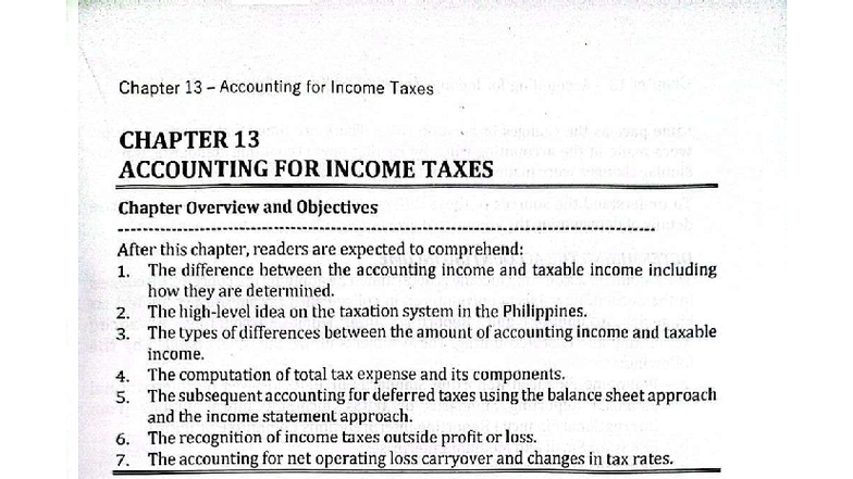 IA 2 Garcia: Chapter 13 - Accounting for Income Taxes Overview - Studocu