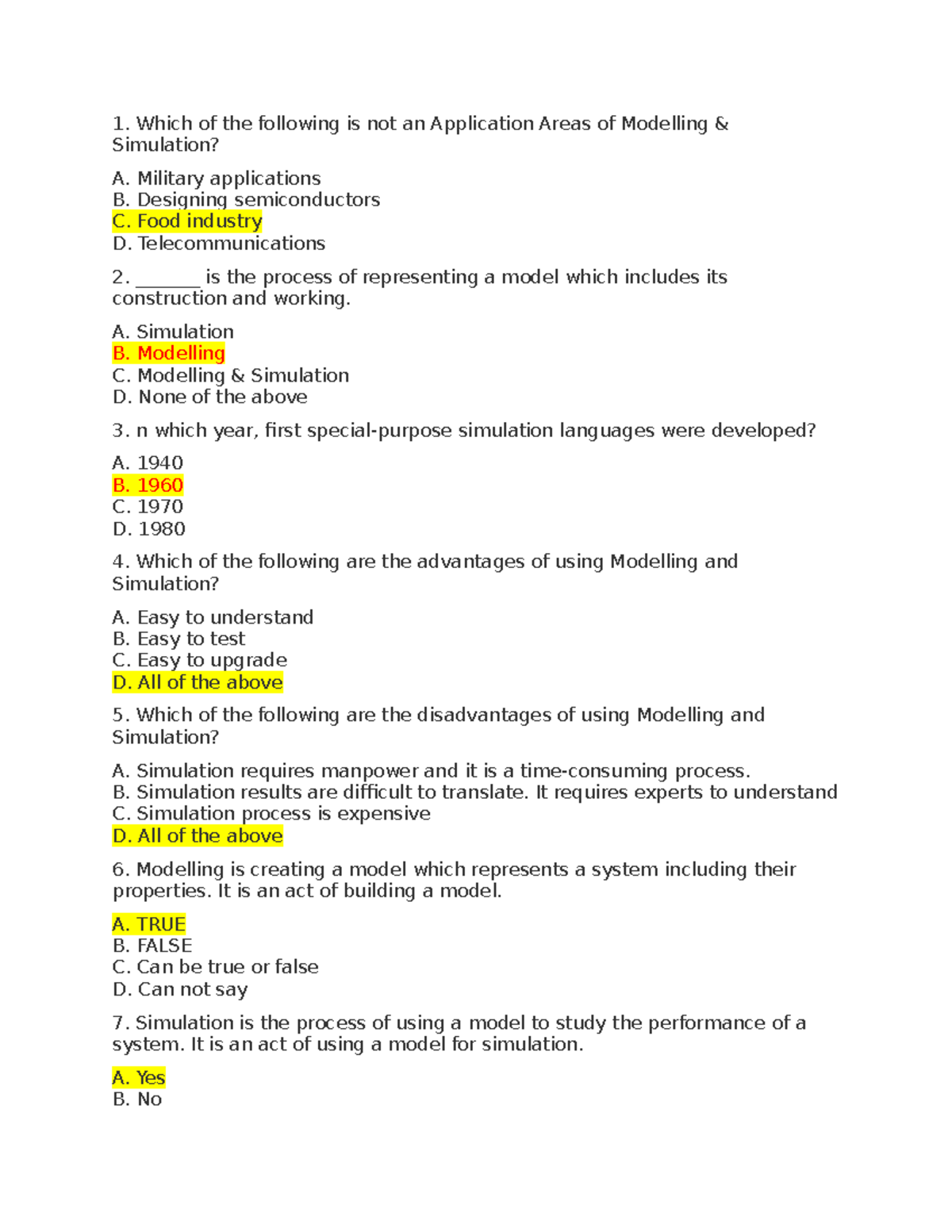 Mcq System Modelling And Simulation Which Of The Following Is Not An Application Areas Of